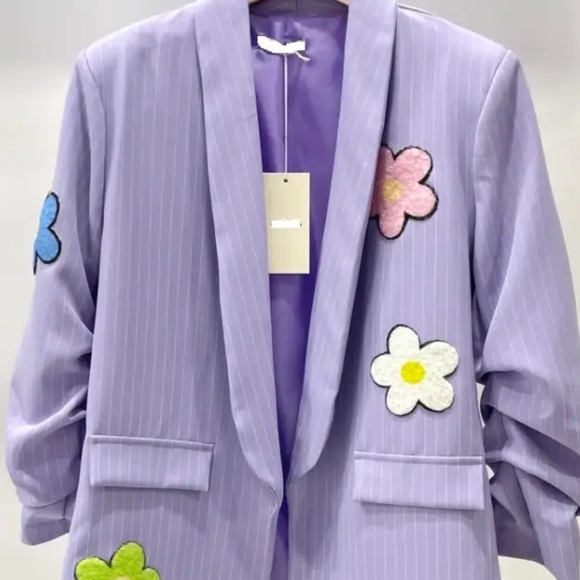 Jackets & Coats | 73 Nwt Boutique Flower Appliqu Jacket | Poshmark